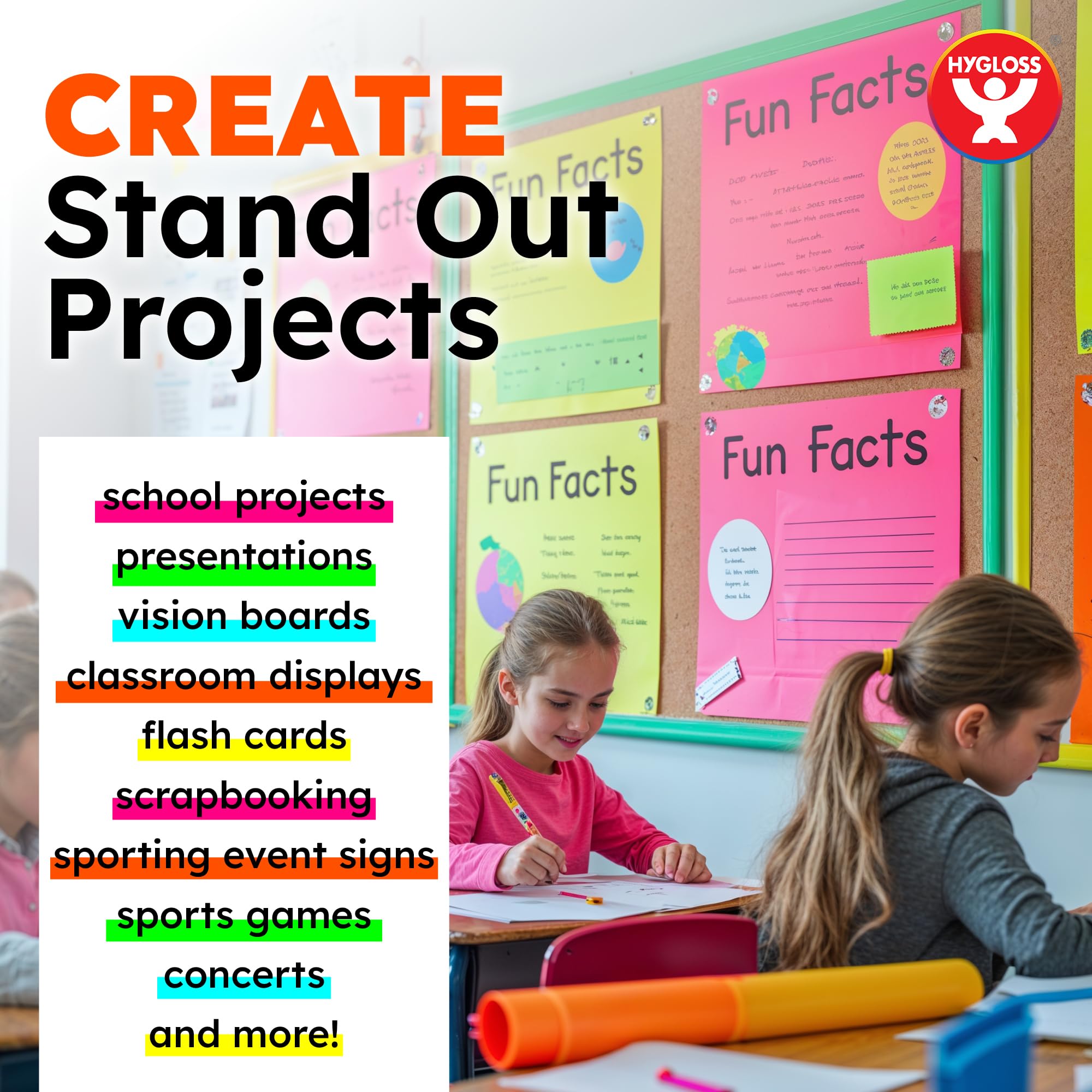 Snapklik.com : Hygloss Large Poster Board 22x28 - 100 Assorted Neon ...