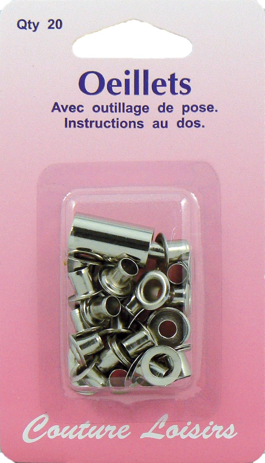 Amazon.com: Medium Eyelets Economy Pack, 7mm x 20 pieces - Nickel ...