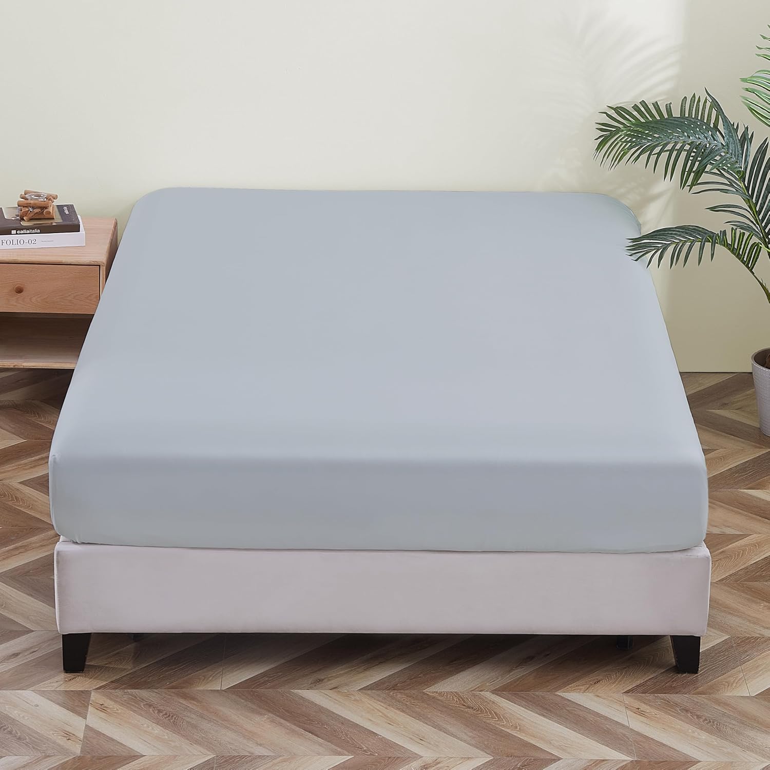 Amazon.com: Full Fitted Sheet Only，400TC Bamboo Viscose Fitted Sheet ...