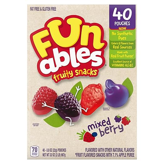 Amazon.com : Funables Fruity Snacks, Mixed Berry Flavored Snacks, 32 oz ...