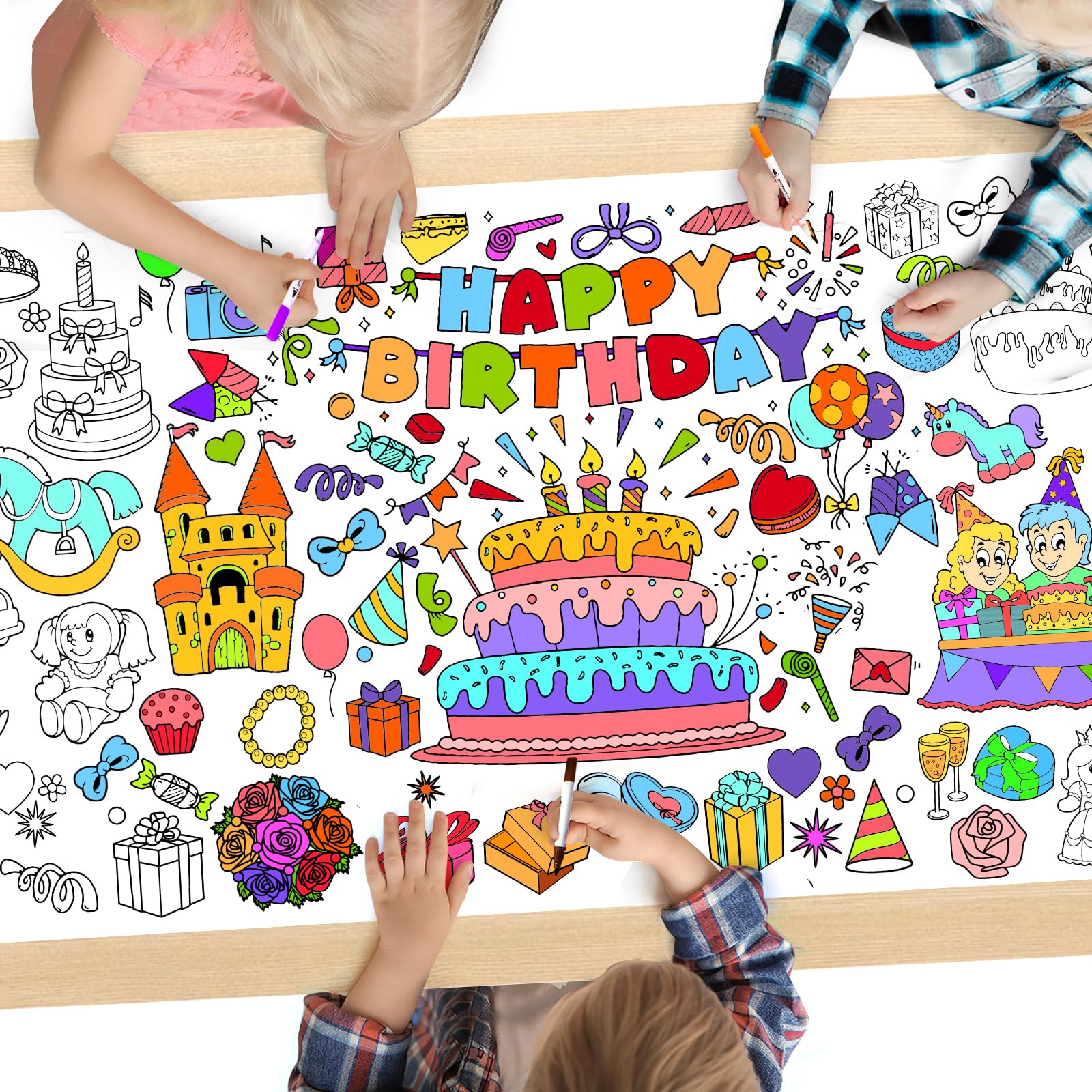 Classroom Activity Tablecloth Giant Coloring Poster 31.5x72 Inches ...