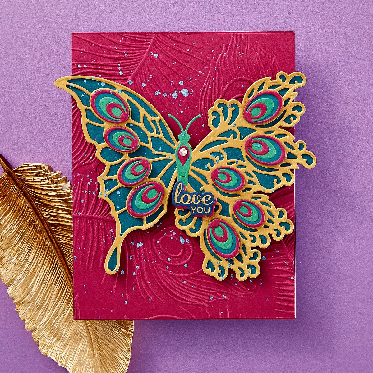 Spellbinders S6-238 Peacock Butterfly Etched Dies from The Peacock ...