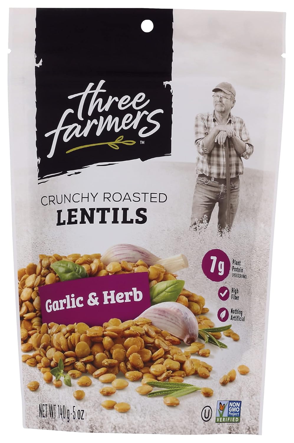 Amazon.com : Three Farmers Crunchy Little Lentils, Garlic & Herb, Vegan ...