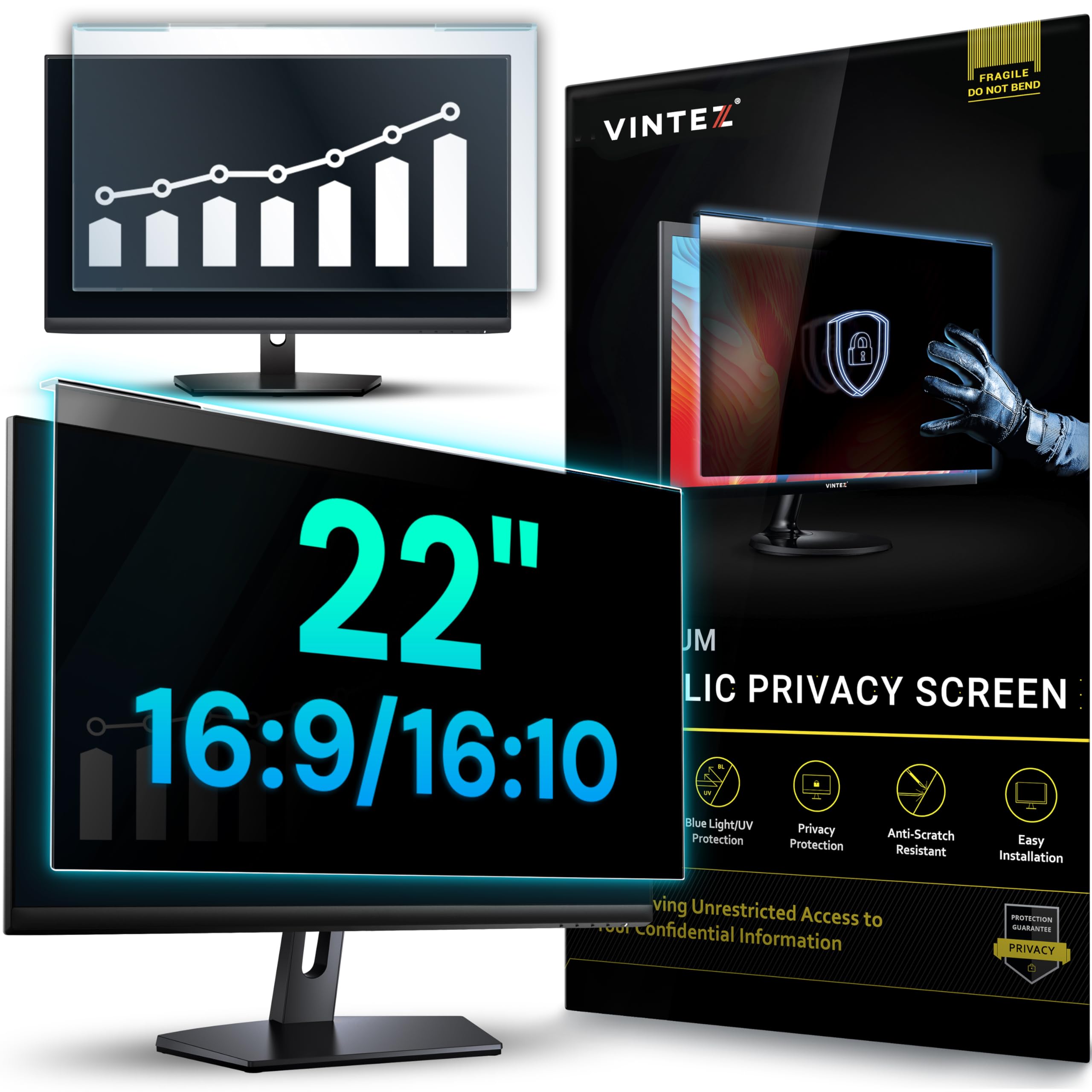 Amazon.com: VINTEZ Acrylic 22 Inch Computer Privacy Screen Filter for ...