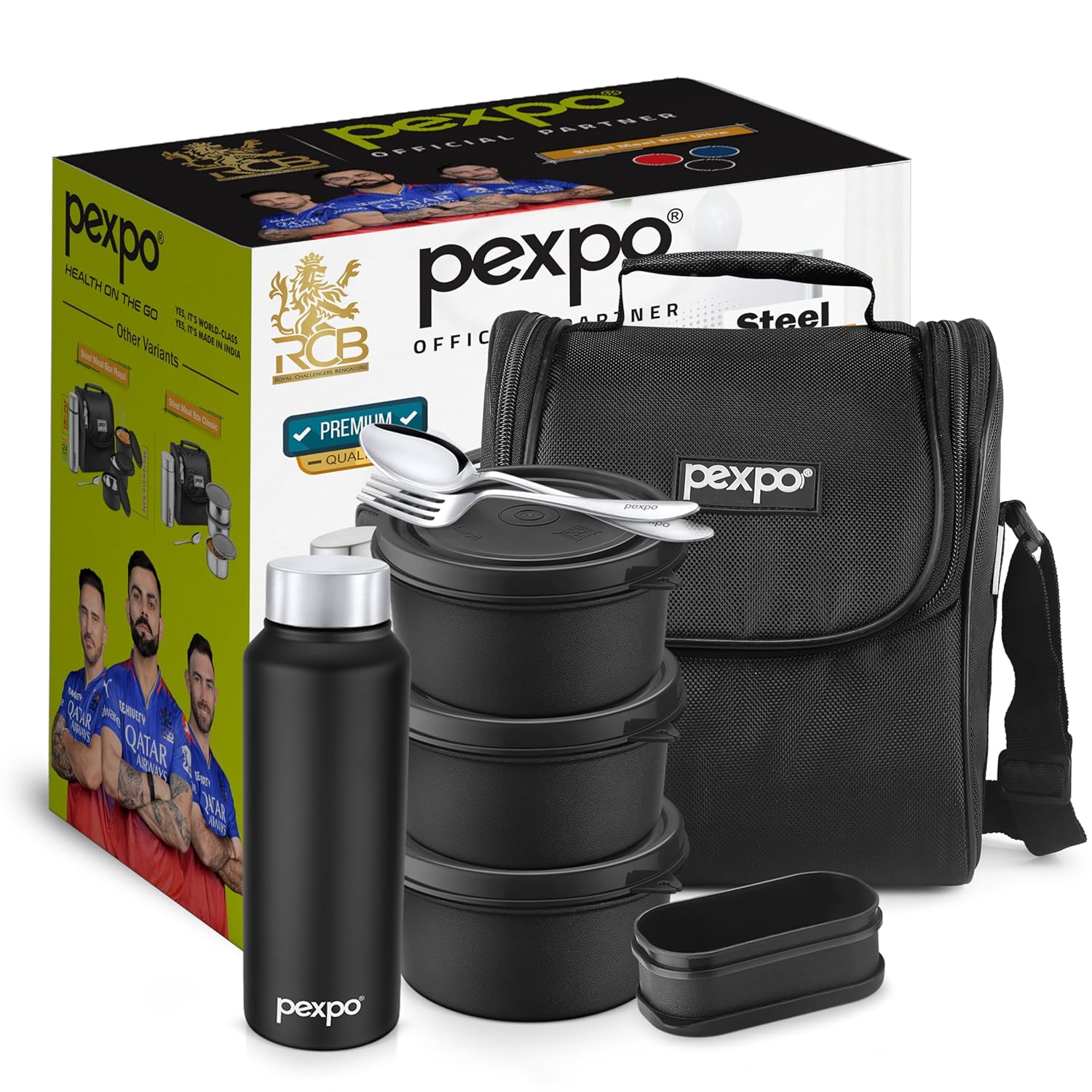 Buy PEXPO Ultra Pro Stainless Steel Meal Box with 3 Containers(350ml ...