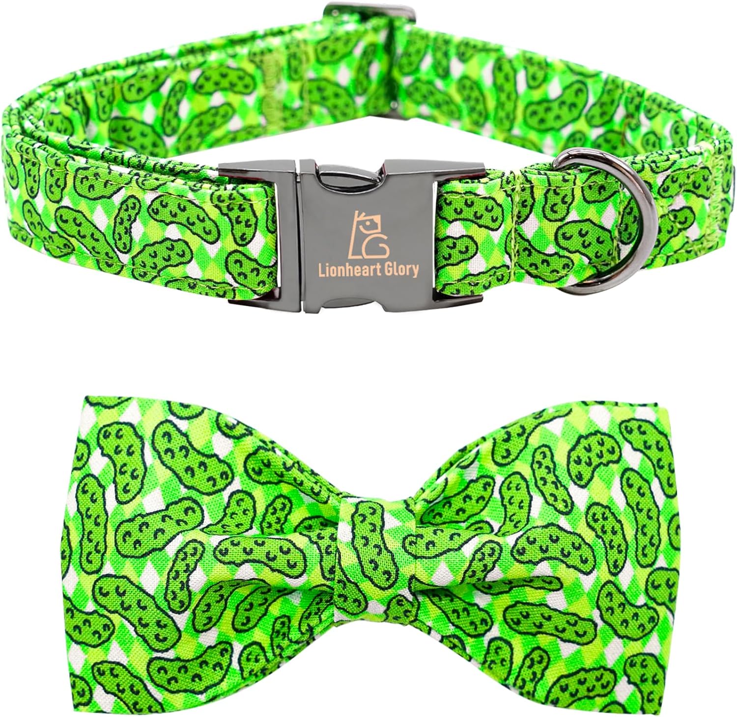 Amazon.com : Lionheart glory Dog Bow Collar Cucumbers Print Dog Collar ...