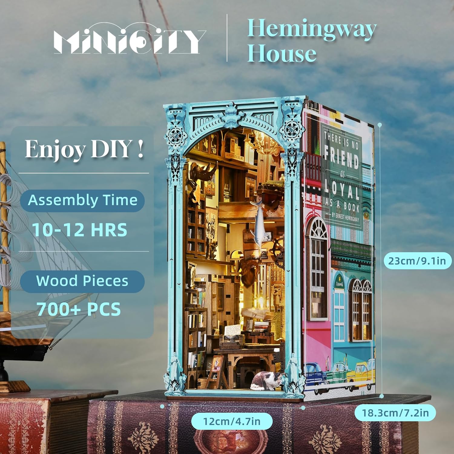 Hemingway House DIY Book Nook Kit - kingstora.com