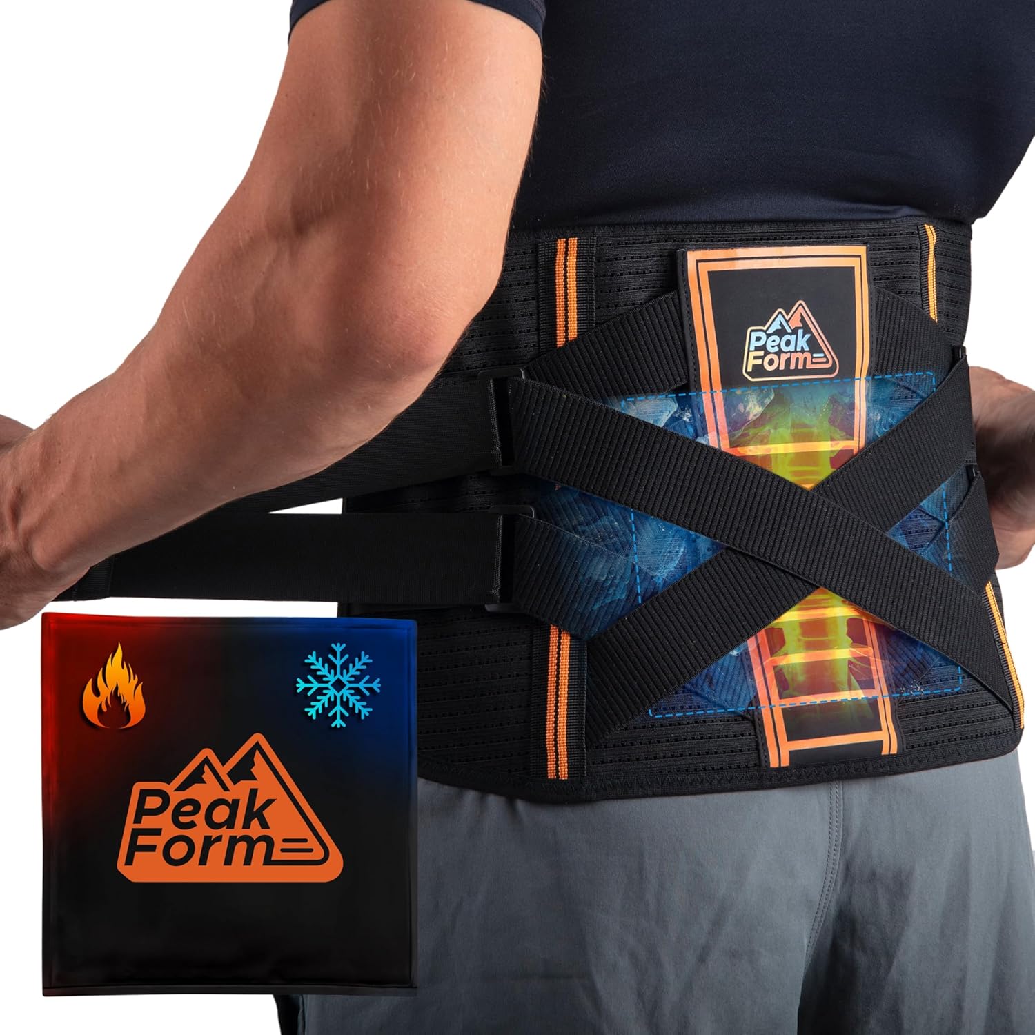 Amazon.com: Peak Form Back Support Brace with Hot Cold Therapy - Lower ...