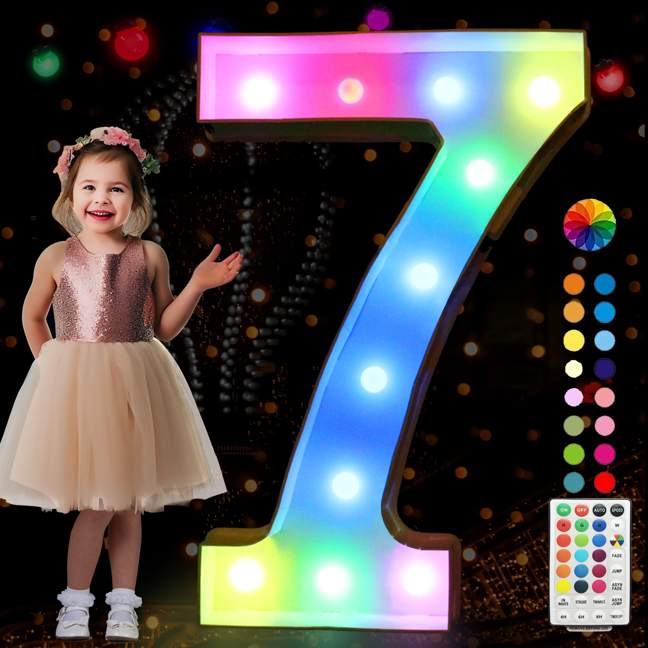 Snapklik.com : Pooqla 3FT Light Up Numbers, Color Changing Light Up Numbers