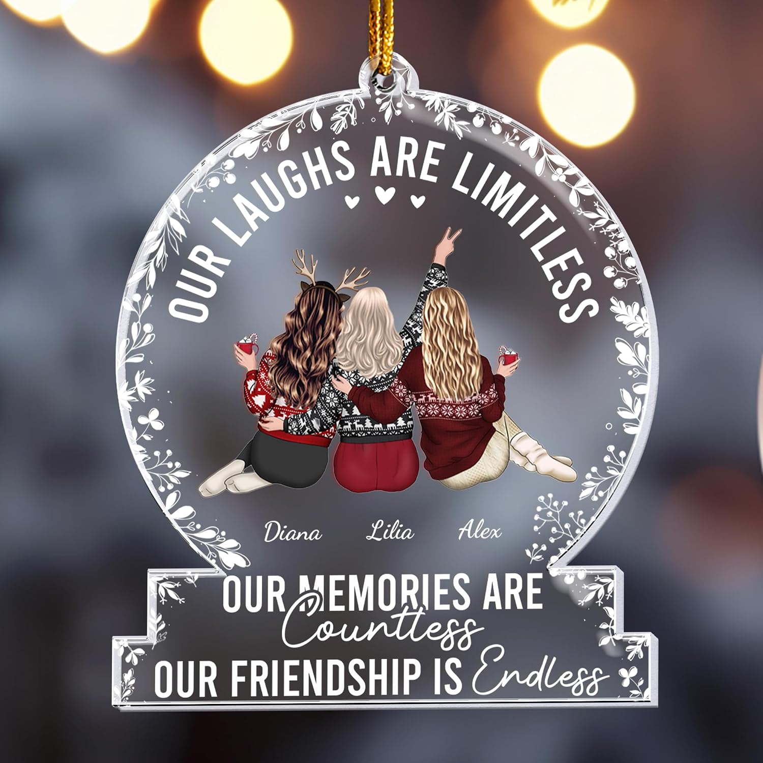 Amazon.com: Macorner Personalized Friends Ornament, Our Memories are ...