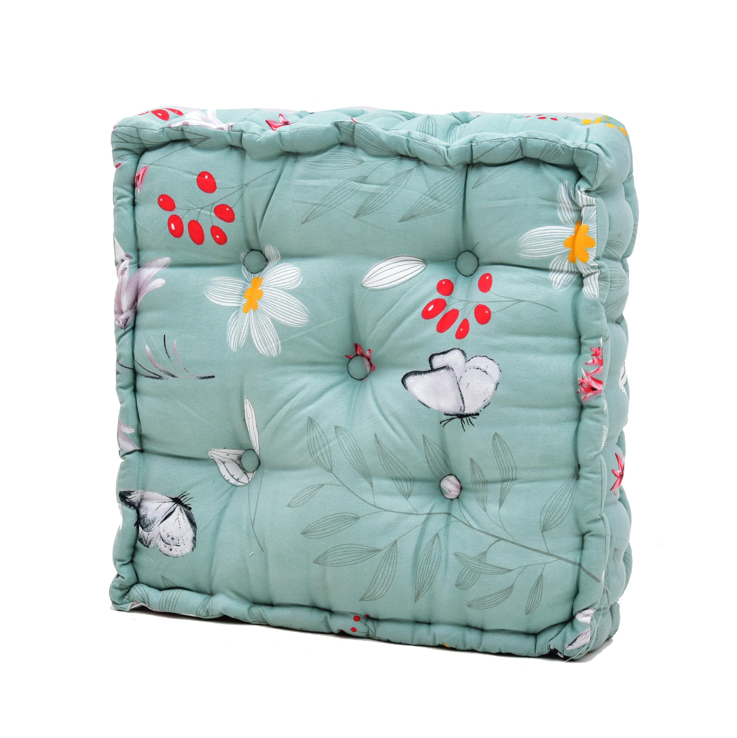 RRC Super Soft Microfiber Cotton Square Floor Pillow Tufted Cushion ...