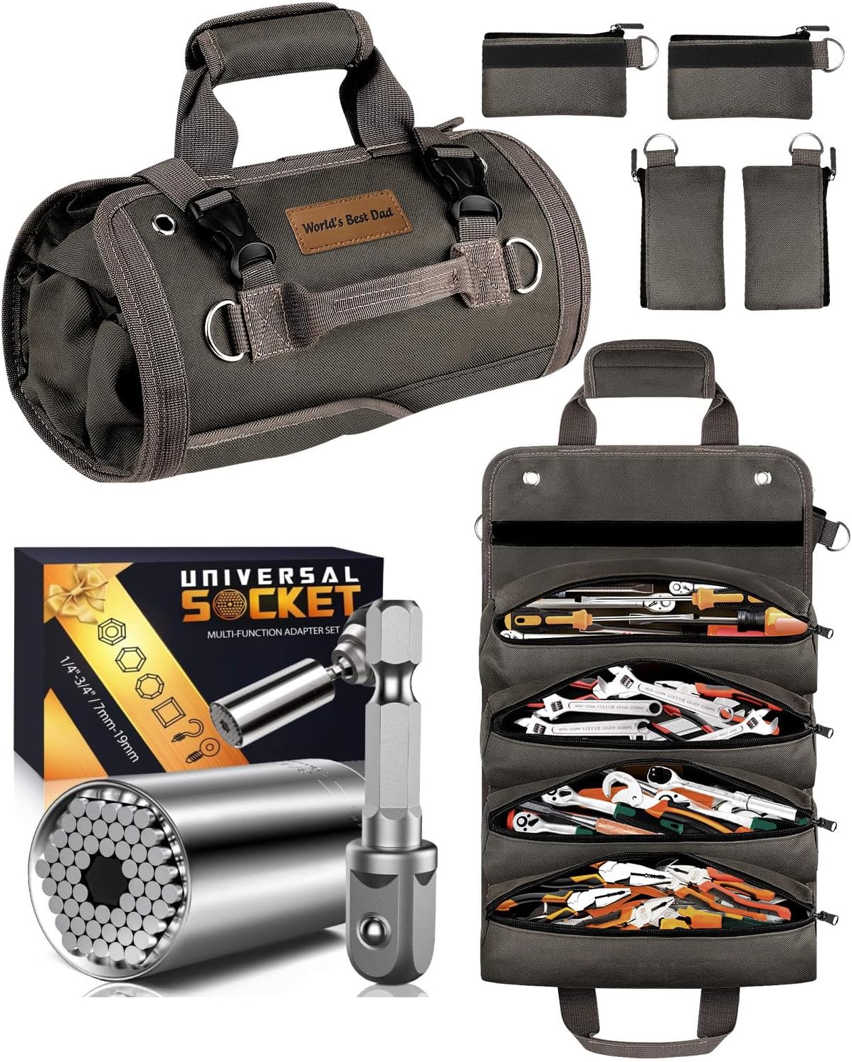 HANPURE Universal Socket and Roll Up Tool Bag - Easy to Store and ...