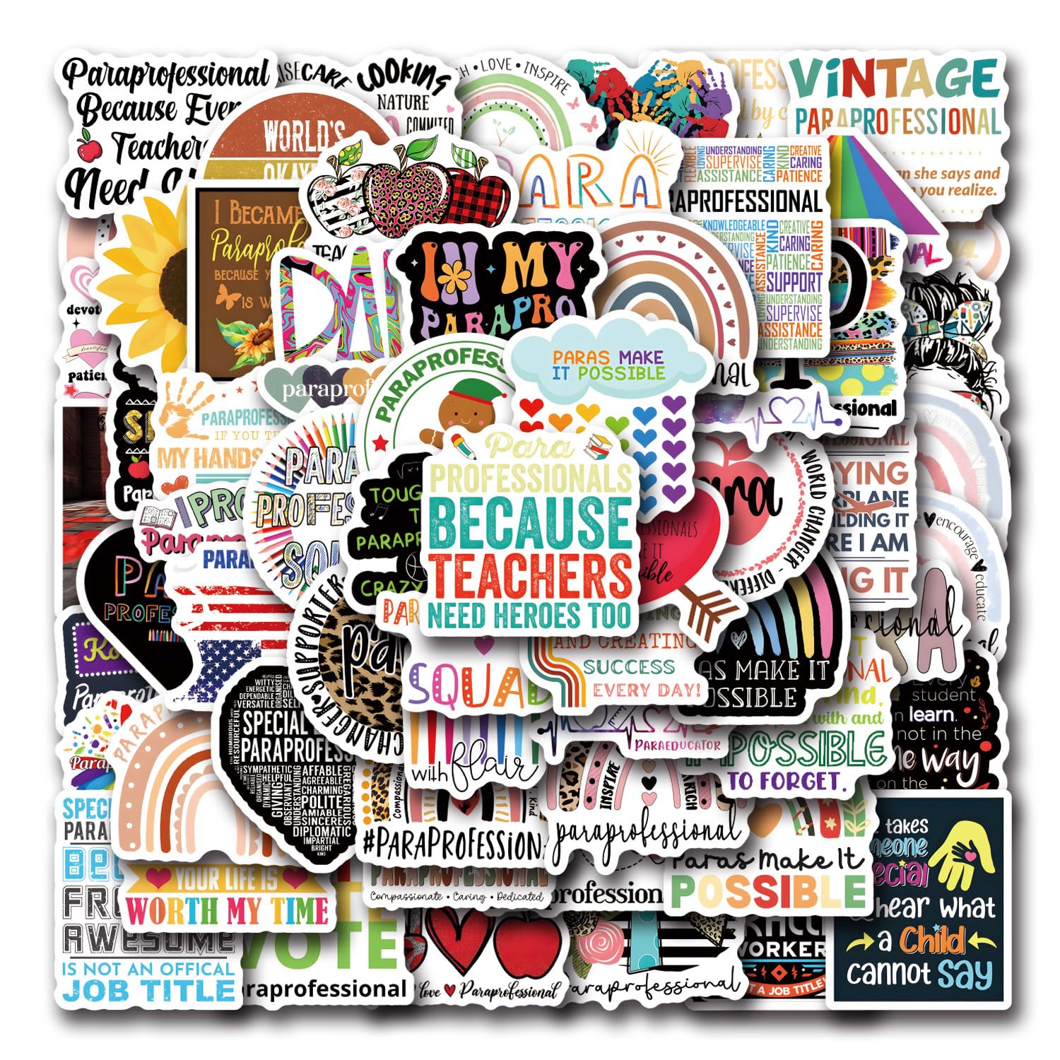 Amazon.com: 64pcs Paraprofessional Appreciation Stickers Aesthetic ...