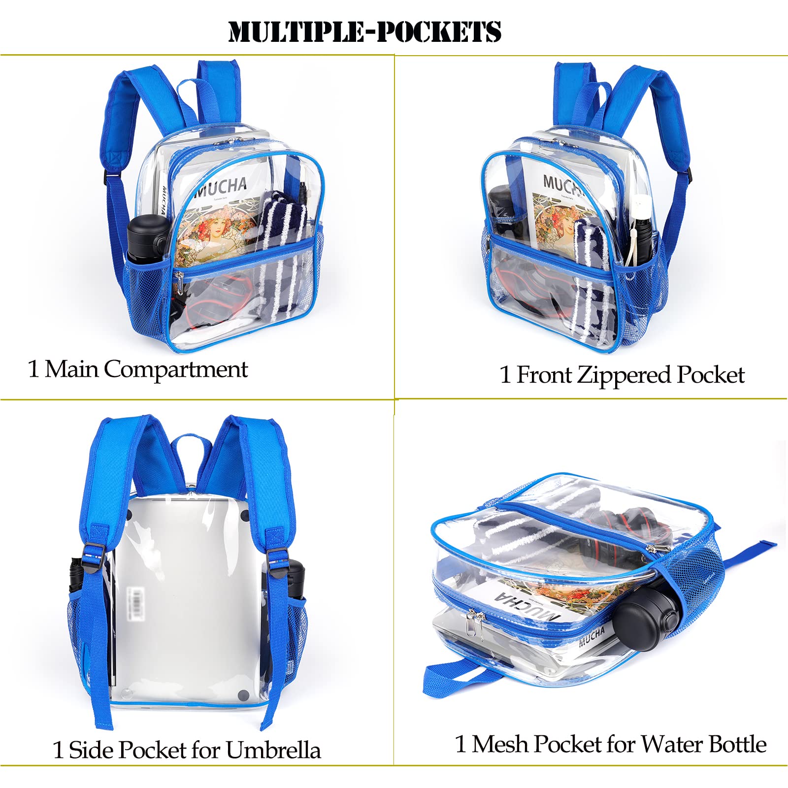 Snapklik.com : Fomaris Clear Backpack 12x12x6, Small Transparent Bag ...