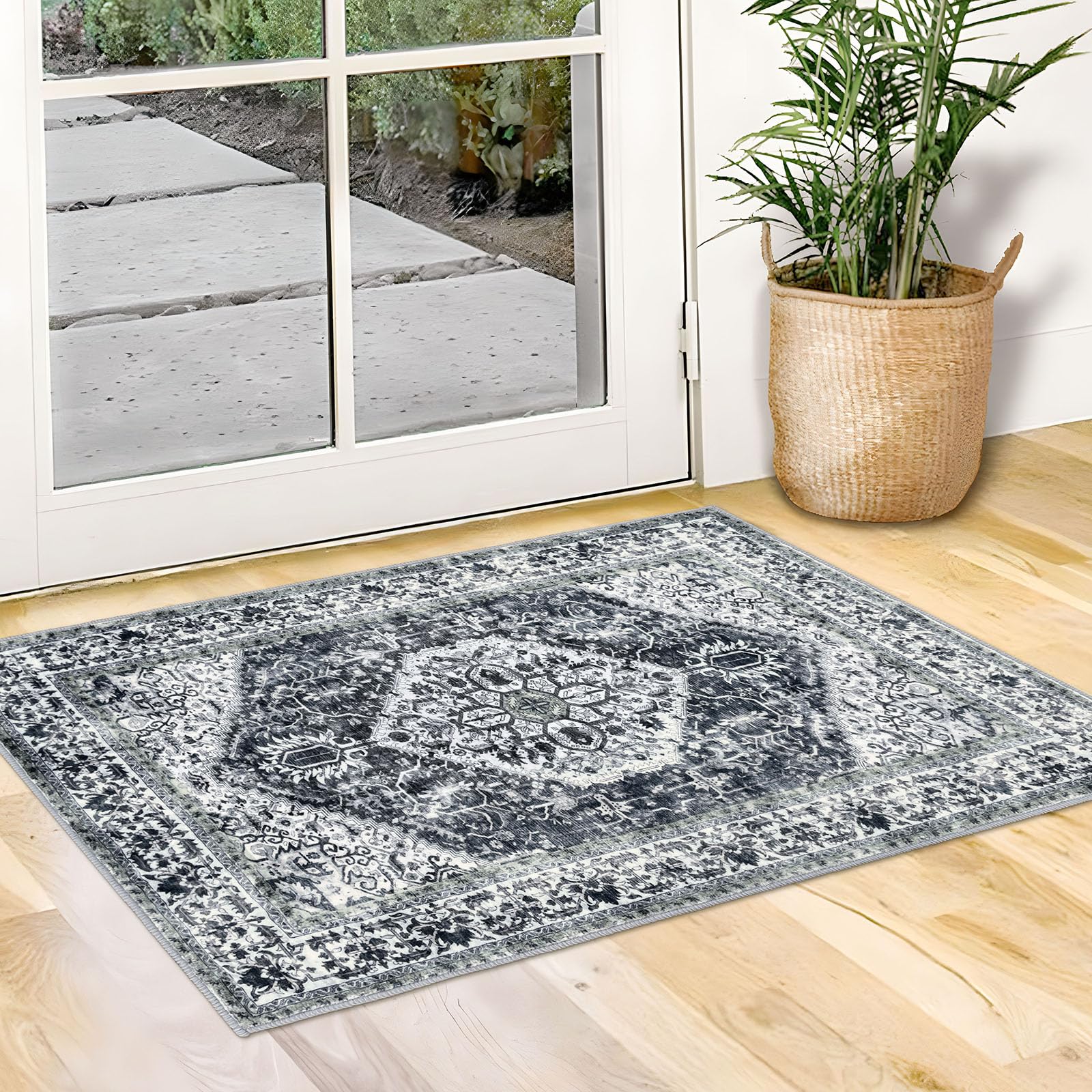 KOZYFLY Small Area Rug 2x3 Ft Entryway Rug Washable Front Rugs Indoor ...