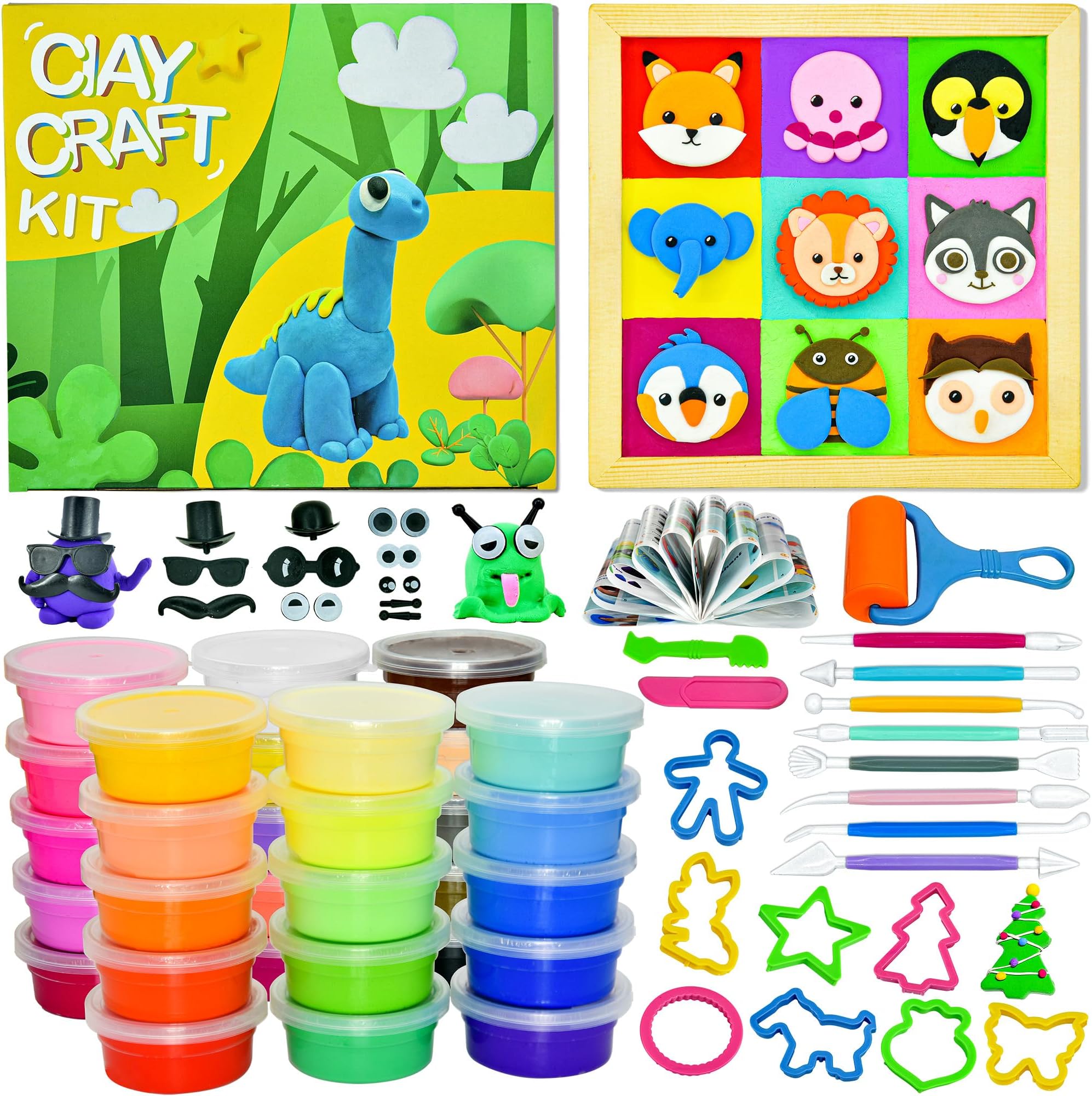 Amazon.com: ESSENSON Modeling Clay Kit - 24 Colors Air Dry Ultra Light ...