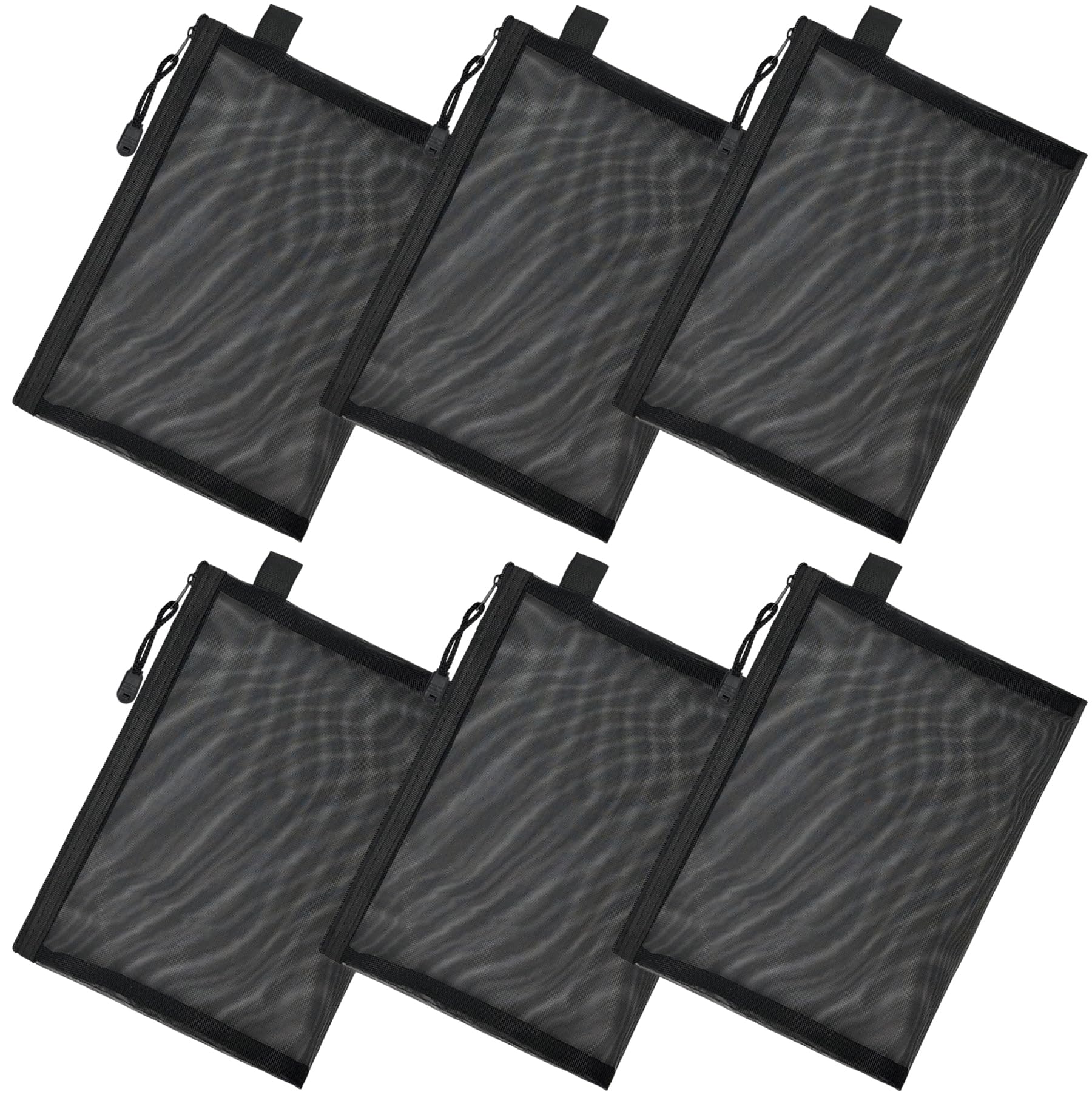Amazon.com: Jexila 6 Pieces Black Mesh Makeup Bags,Nylon Mesh Zipper ...