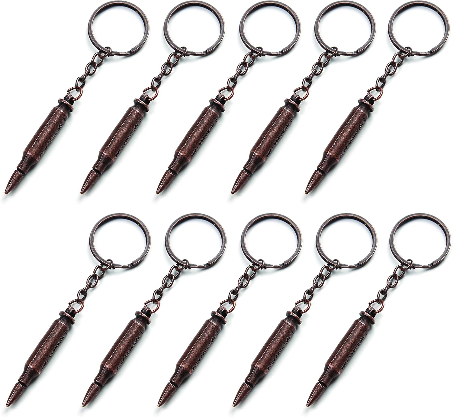 Komonee Bronze Military Bullet Key Chain Firearm Cartridge Key Ring Gun ...