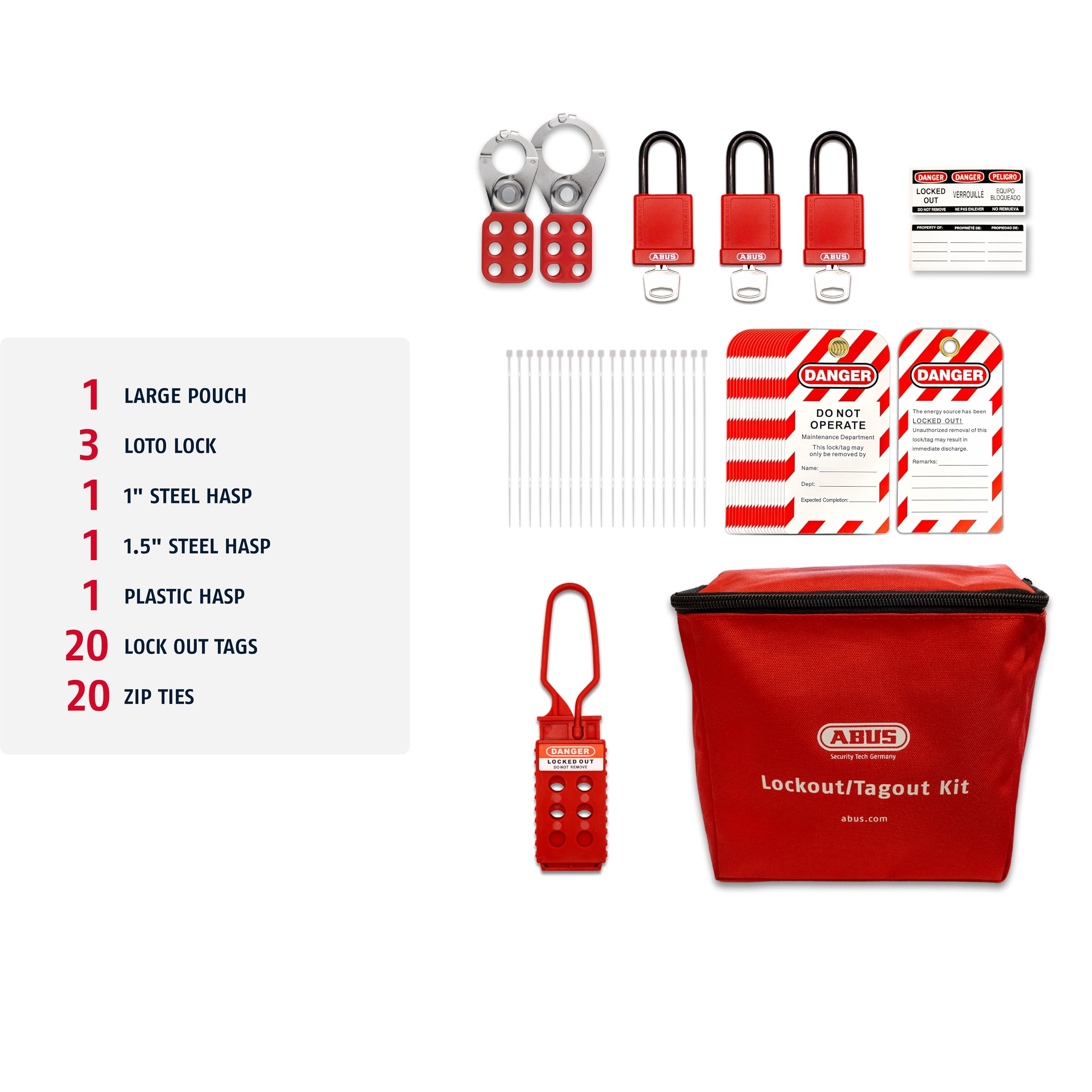 Snapklik.com : OSHA Compliant ABUS Electrical Lockout Tagout Kit - Loto Kit