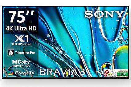 Sony BRAVIA 3 Series 189 cm (75 inches) 4K Ultra HD AI Smart LED Google ...