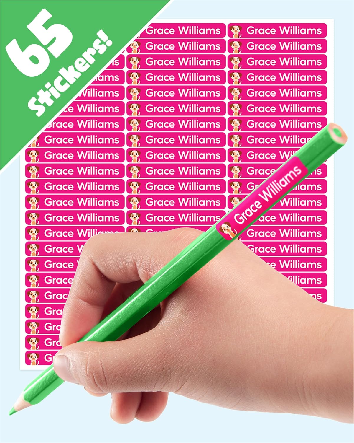 LabelTiger® Personalised Small Name Labels for School Supplies - (65 ...
