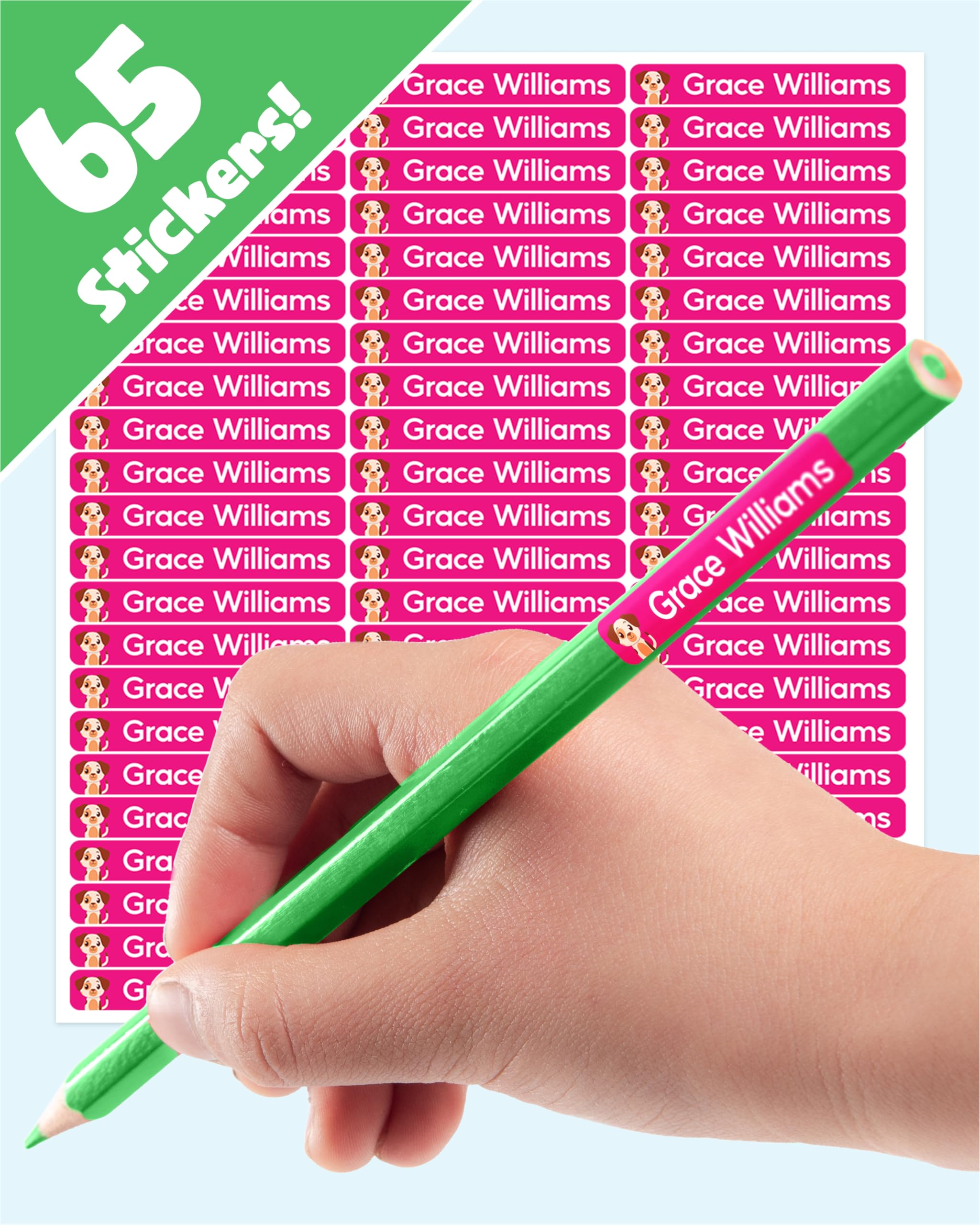 LabelTiger® Personalised Small Name Labels for School Supplies - (65 ...