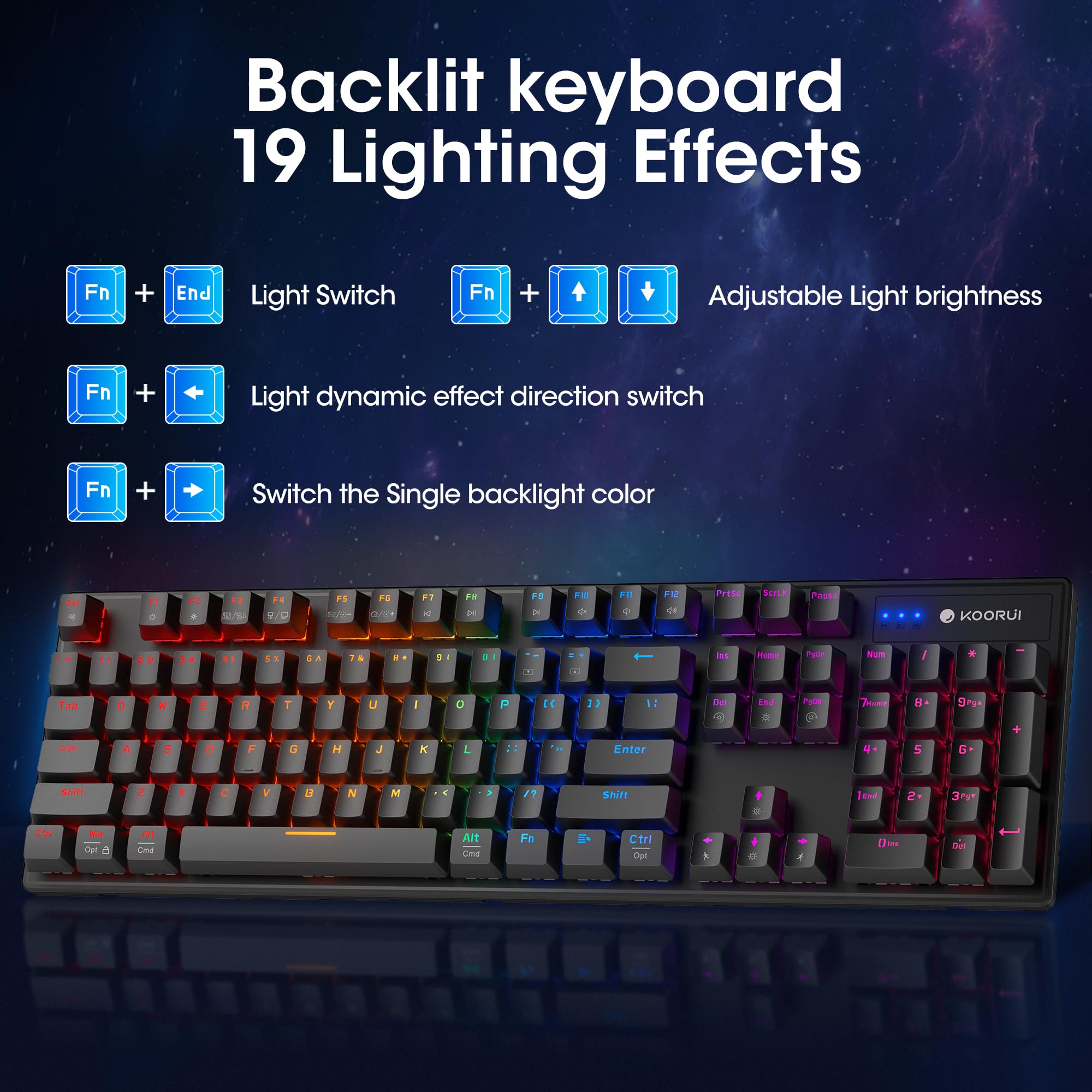 Snapklik.com : KOORUI Wired Gaming Keyboard And Mouse Combo, Full-Sized ...
