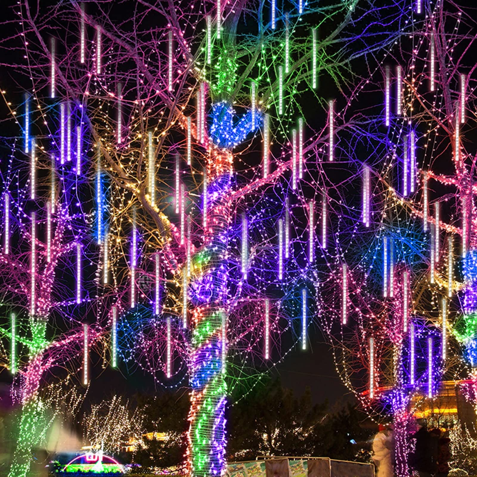 Cascading String Lights LALAPAO Outdoor Christmas String Lights Solar