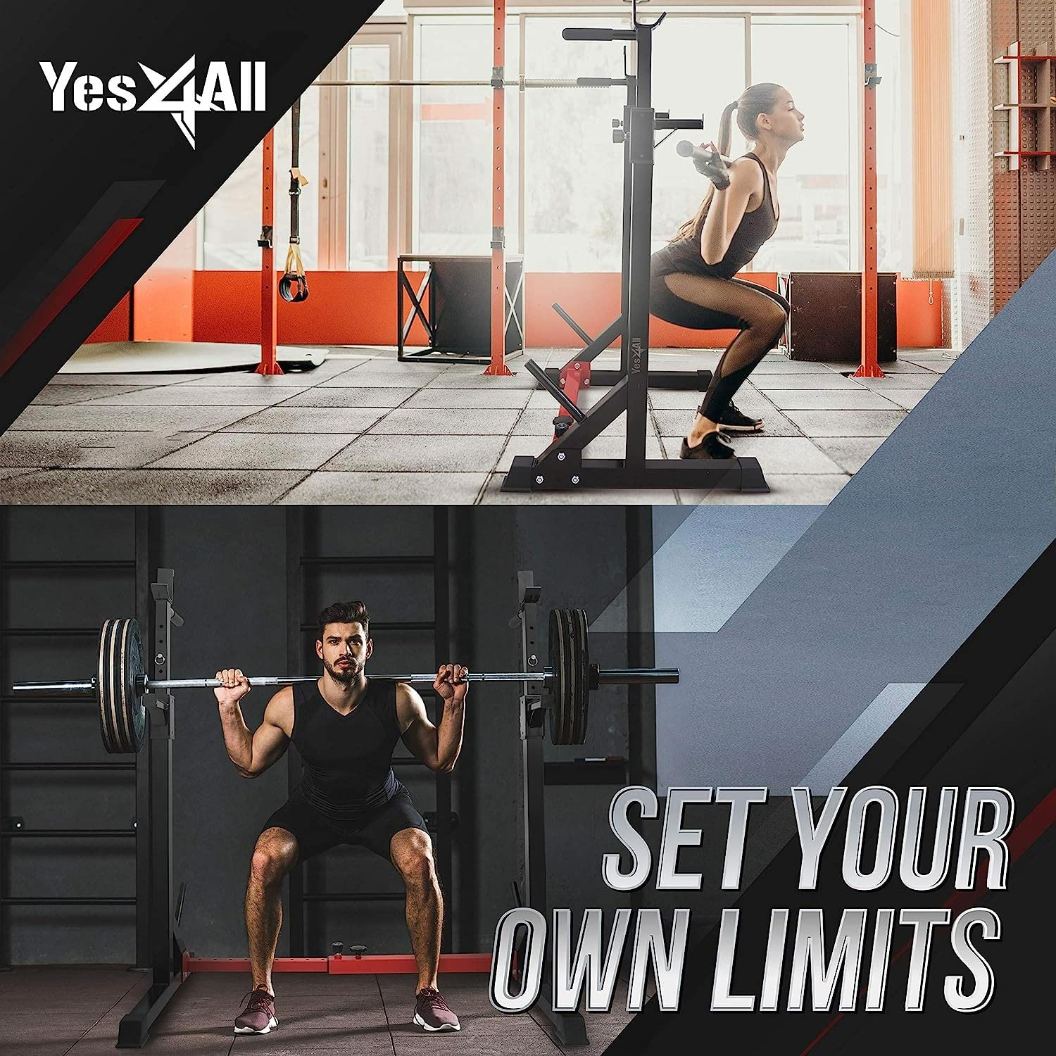 Snapklik.com : Adjustable Barbell Rack, Multi-Function Squat Rack ...
