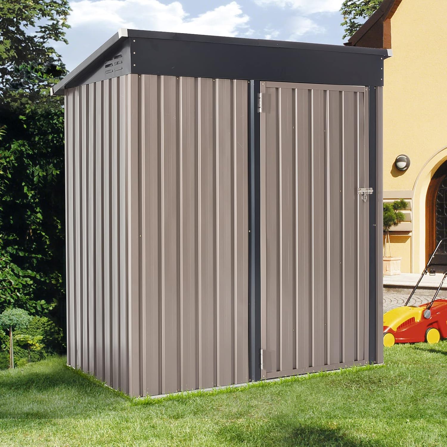 Amazon.com : AECOJOY 5' x 3' Outdoor Storage Shed, Small Metal Shed ...