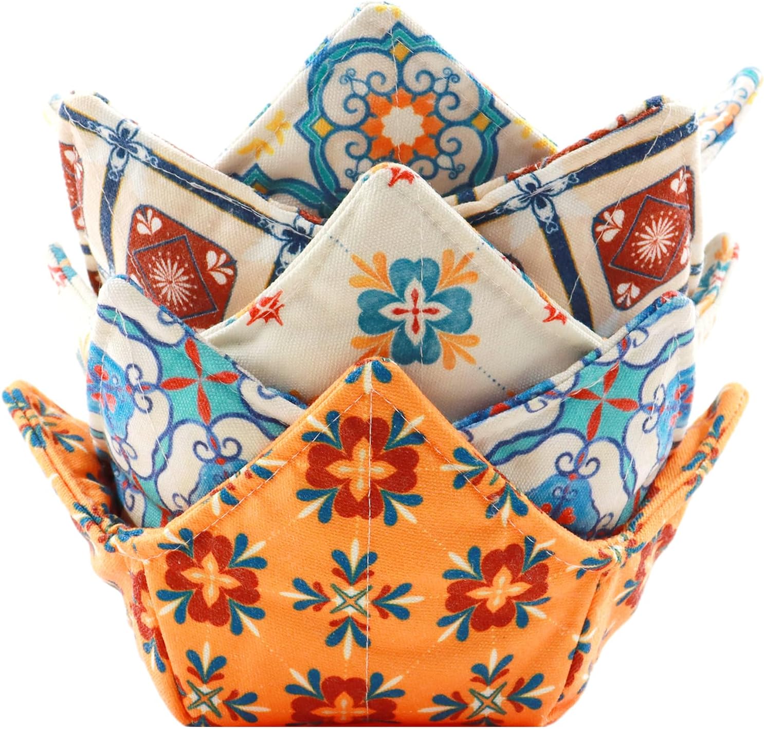 Amazon.com: Microwave Bowl Cozy Holders Set of 4, Microwave Safe Hot ...