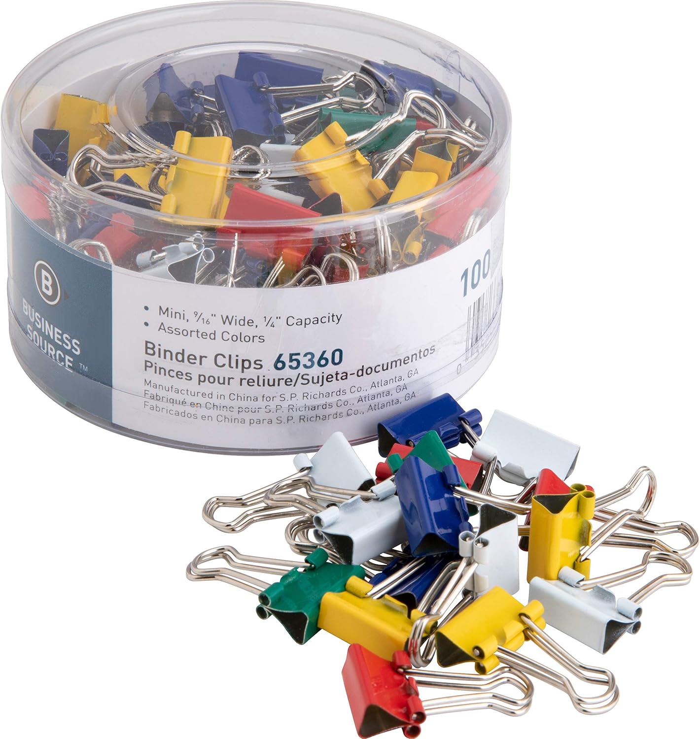 Amazon.com : Business Source Binder Clips Binder Clip, Mini 9/16 (Pack ...