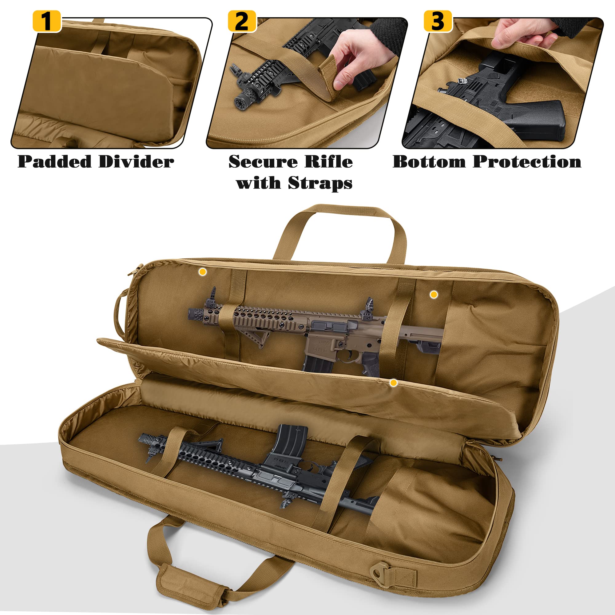 Snapklik.com : GOBUROS Tactical Rifle Bag Backpack Fits 36 Inches ...