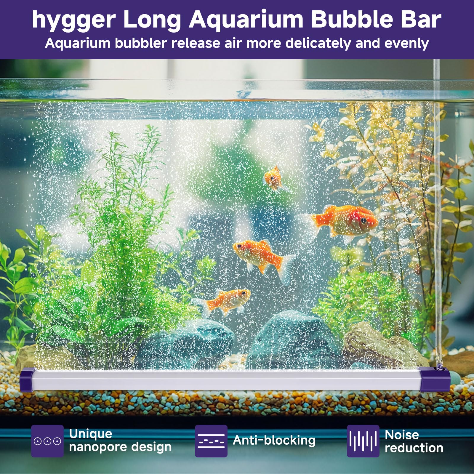Snapklik.com : Hygger 16.9 Inch Long Aquarium Bubble Bar, Ultra-Fine ...
