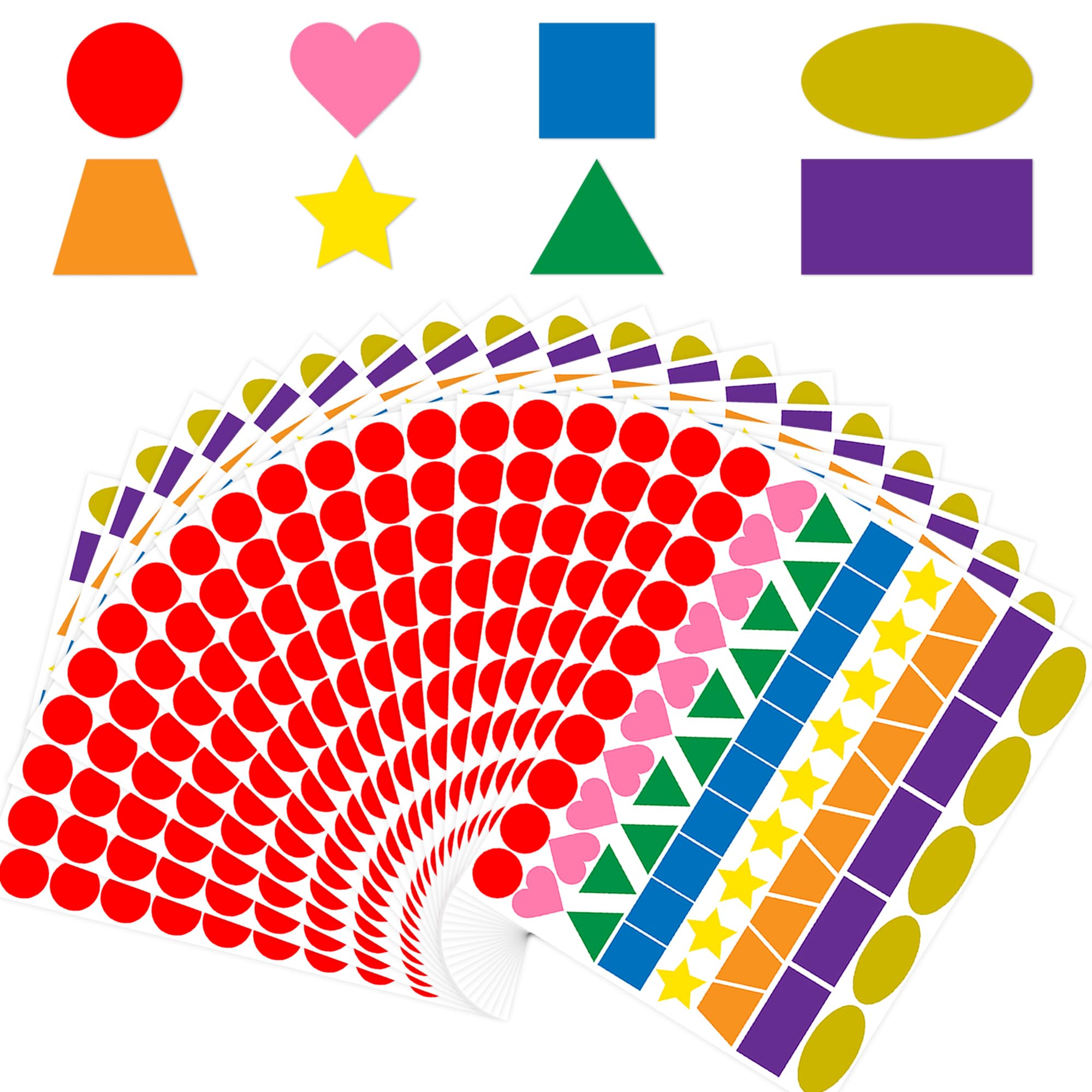 Amazon.com : Wonmon 2100 PCS Assorted Shaped Color Coding Stickers for ...