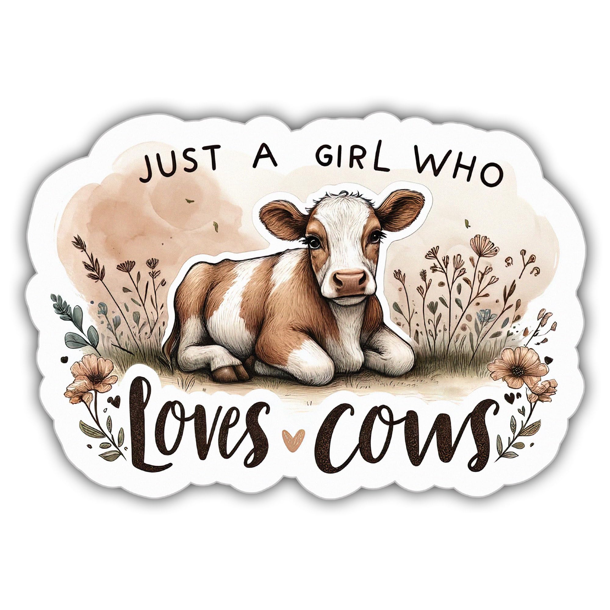 Amazon.com: Cows Stickers Cow Lover Just A Girl Who Loves Cows Cool ...