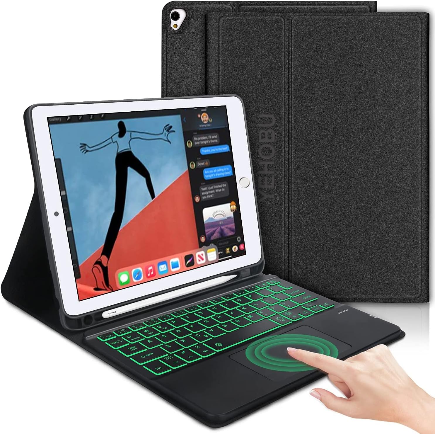 Amazon.com: Touch iPad Keyboard 9th Generation, Keyboard for iPad 8th ...