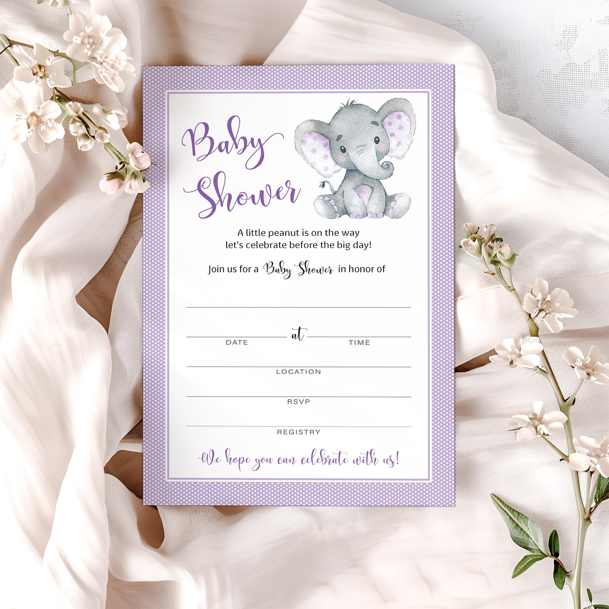Invitaciones Para Baby Shower De Color Morado Y Amarillo Comprar