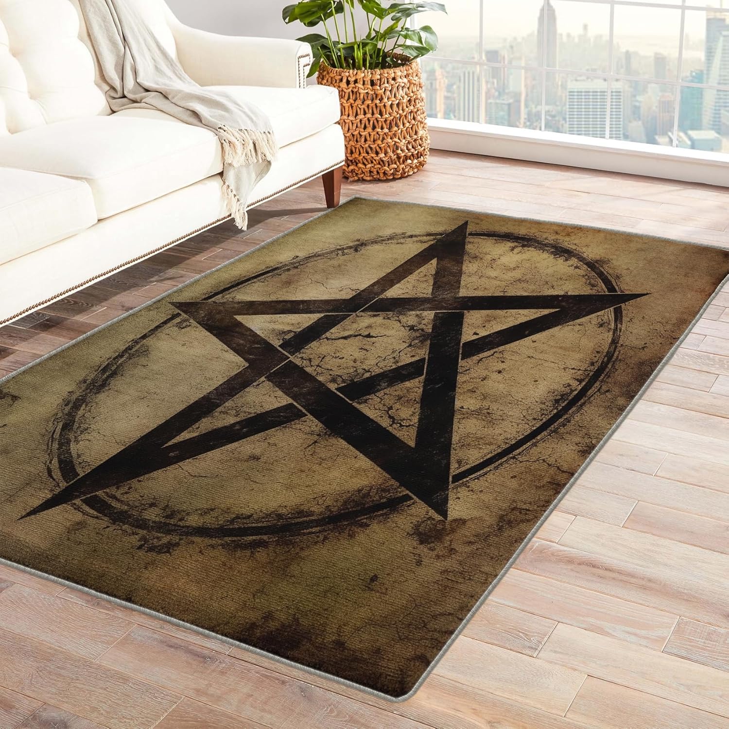 Amazon.com: Pentagram Rug & Home Decor - 2x3 Rug, Witchcraft Rugs for ...