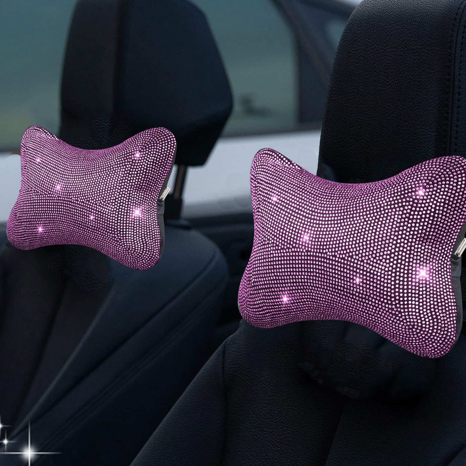 Amazon.com: smilfuy 1 PCS Rhinestone Car Headrest Neck Pillow, Auto ...