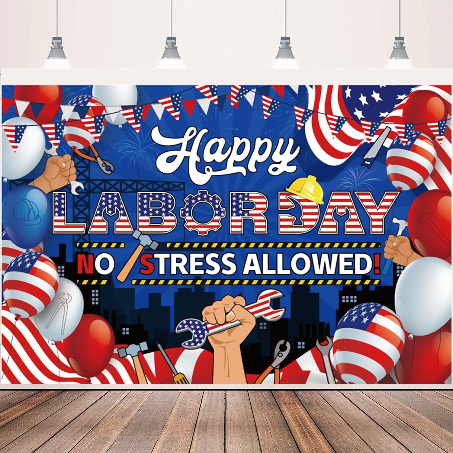 Amazon.com : Avezano Happy Labor Day Backdrop Labor Day Banner Remember ...