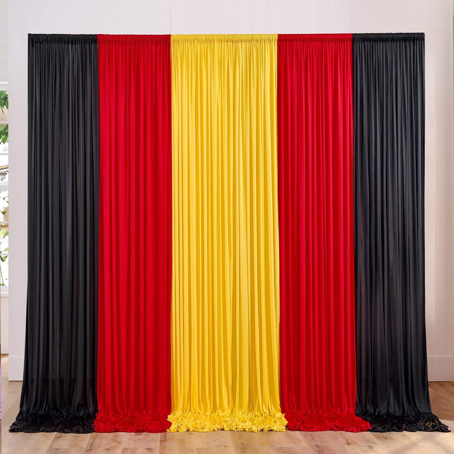 Amazon.com : 15ft x 10ft Wrinkle Free Black Red Yellow Backdrop ...