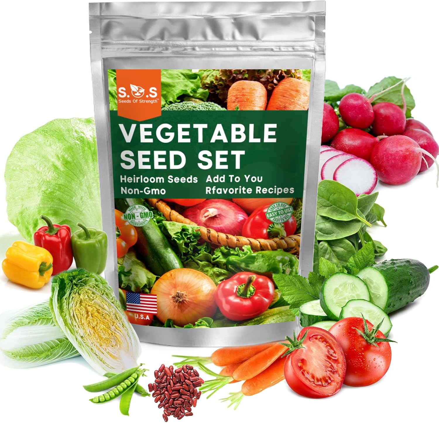 Amazon.com : Vegetable Seeds Garden Kit Over 18000 Seeds Heirloom ...