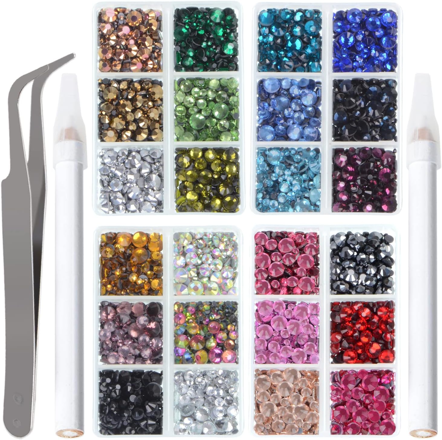 Amazon.com: HNUIX Resin Rhinestones Bulk - 9000pcs 3D Multi Color ...