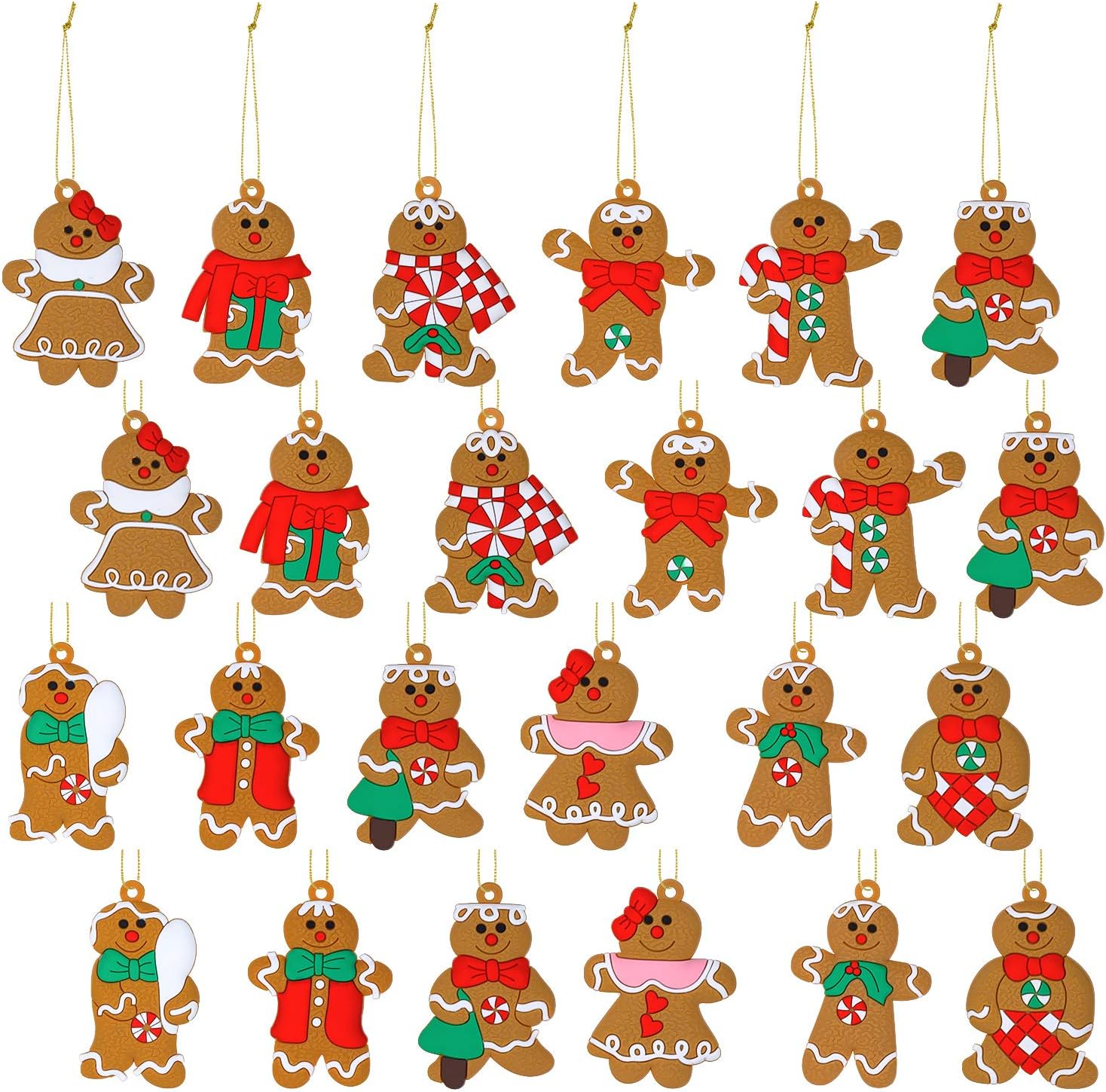 Amazon.com: 34 Pack Large Christmas Gingerbread Ornaments Set ...