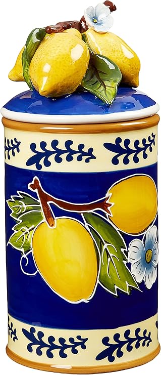 Amazon.com: Blue Sky Ceramic Lemon Canister, Medium : Home & Kitchen