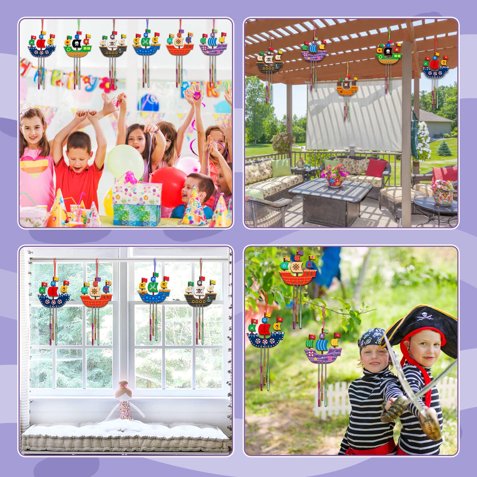 Snapklik.com : 10 Pack Wind Chime Kit For Kids Make Your Own Pirate ...