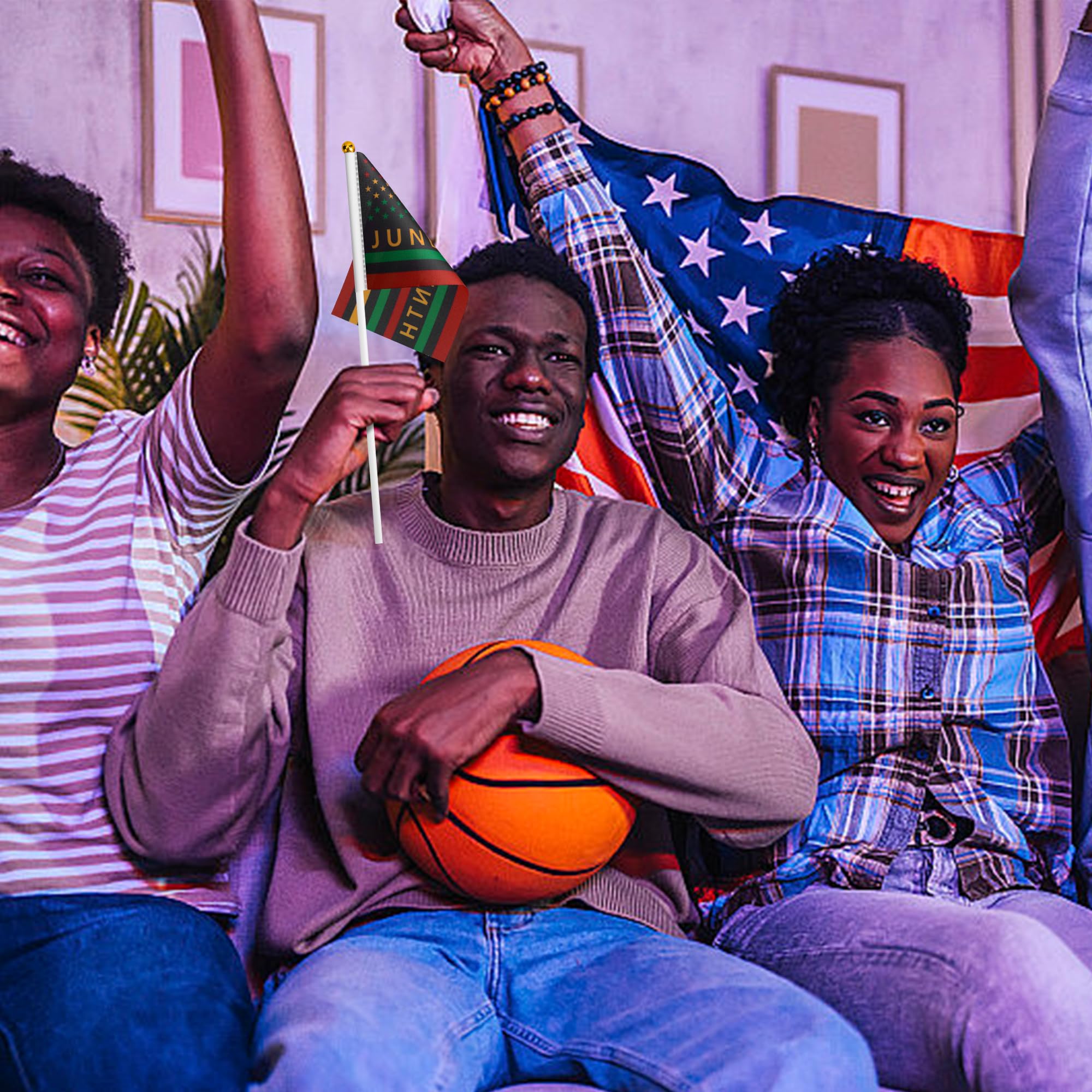 Snapklik.com : 50 Pack Small Juneteenth Handheld Flags Sticks- Mini Juneteenth Celebrate Freedom ...