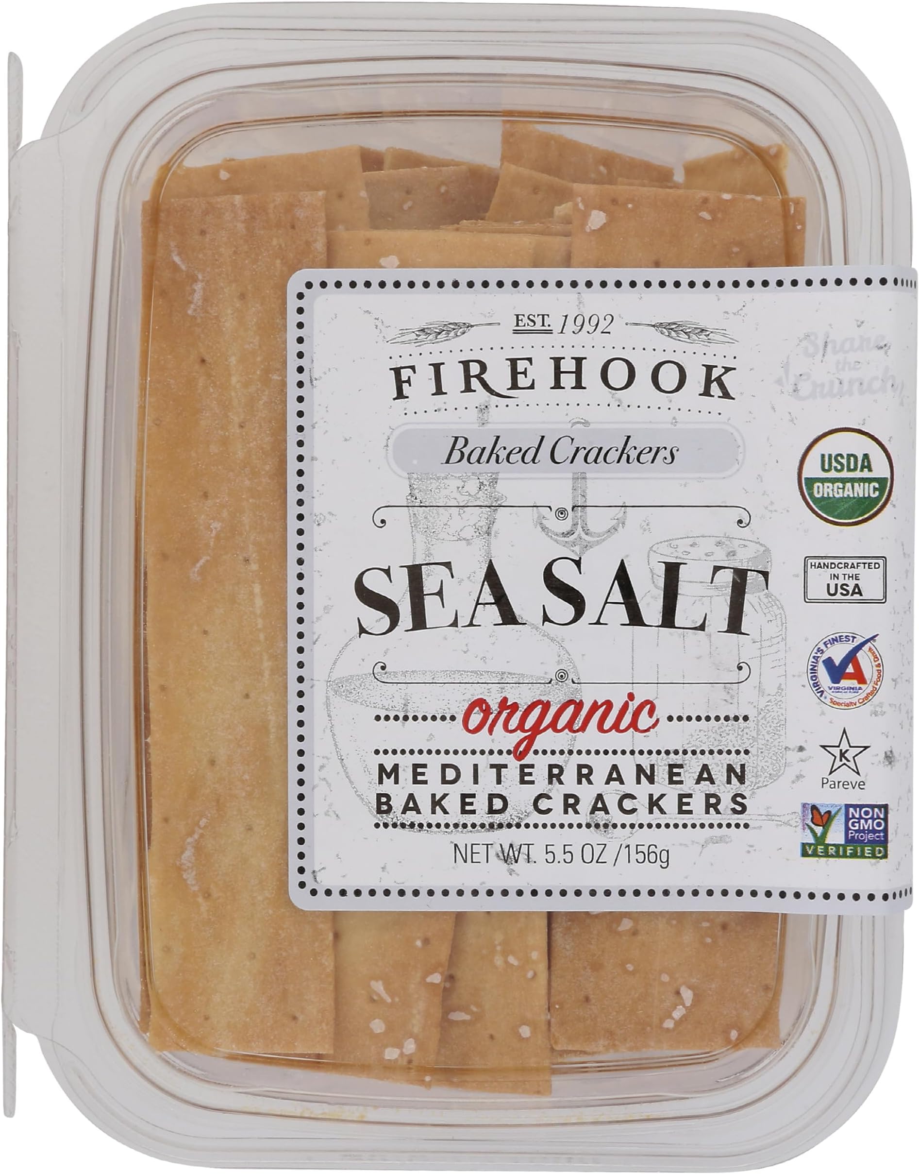 Amazon.com: Firehook Baked Crackers, Cracker Sea Salt Organic, 5.5 Ounce