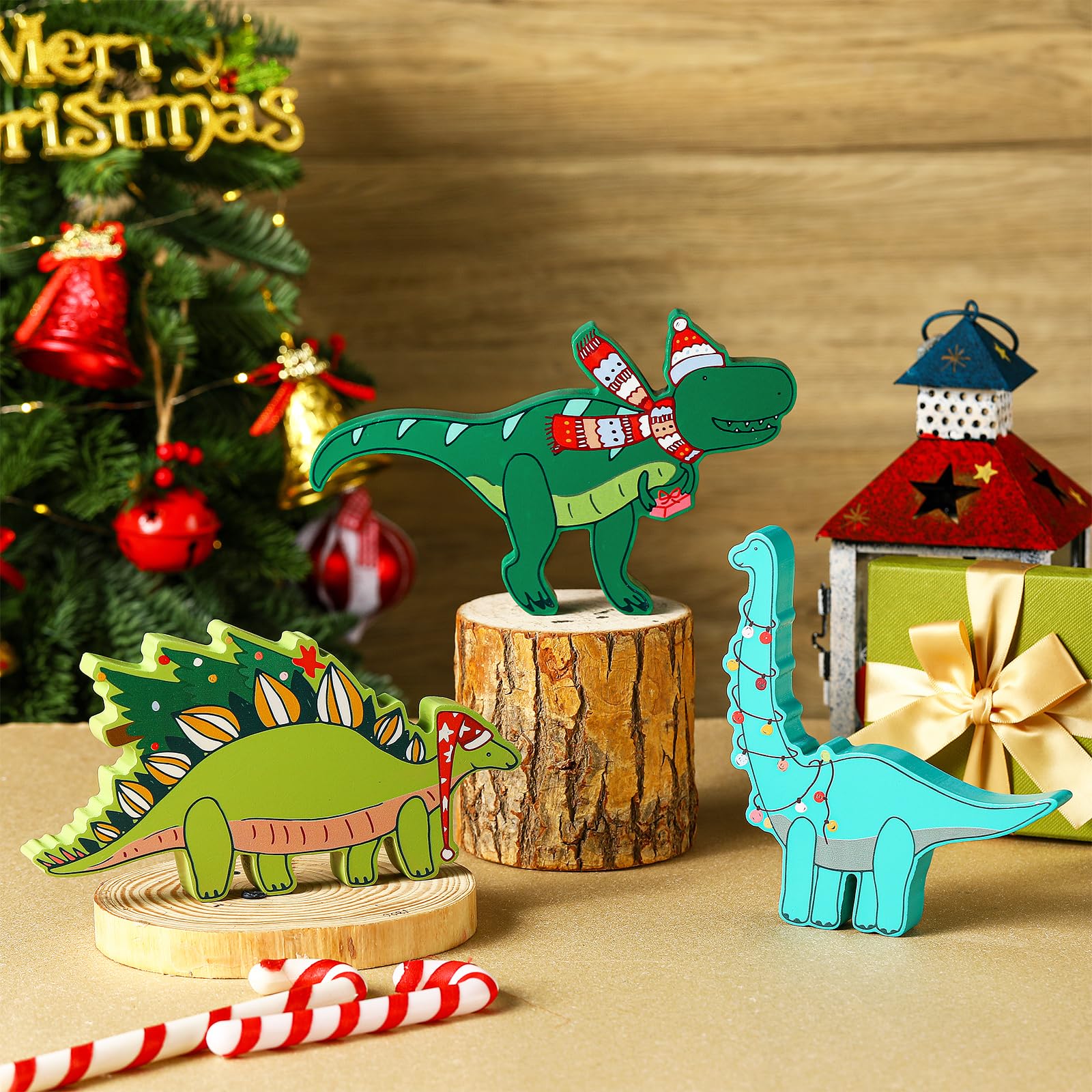 Amazon.com: GlikCeil 3 Pcs Christmas Wooden Table Signs Plaques 5.9 ...